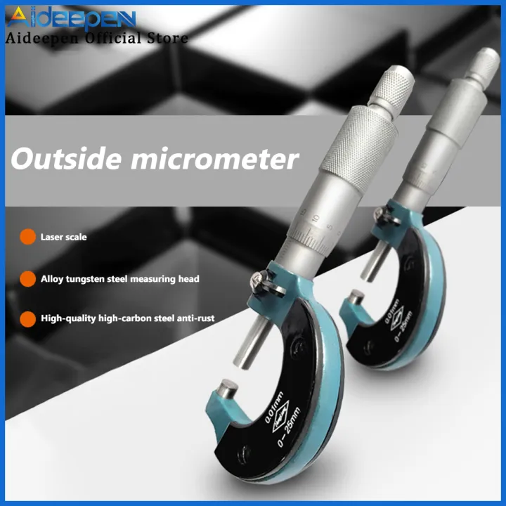 Original Aideepen 0-25mm Thickness Gauge Outer Diameter Micrometer ...