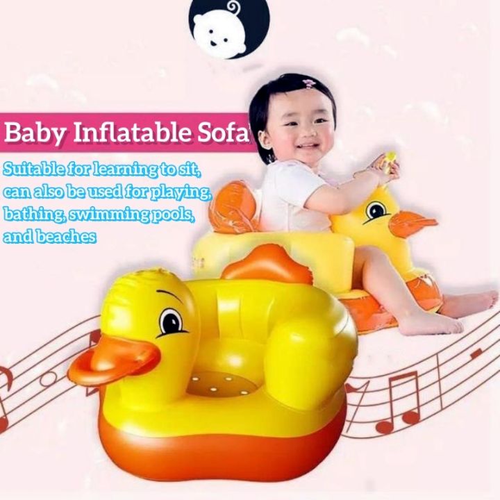 PVC Yellow Duck Portable Baby Inflatable Chair Baby Children's Sofa PVC ...