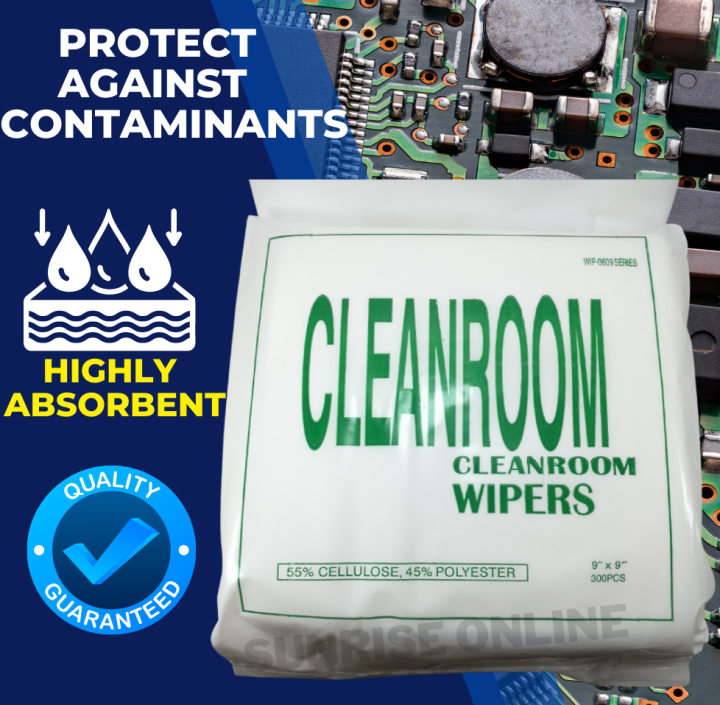 (ORIGINAL) Cleanroom Wiper 0609 (300pcs) Poly Cellulose Lint Free Wiper ...