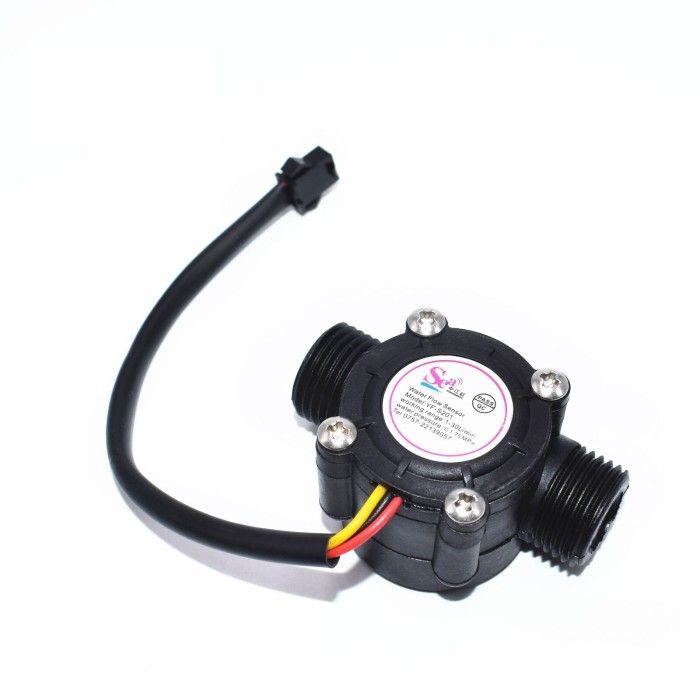 Flow Meter 0.5 inch Sensor Aliran Air YF-S201 Water Flowmeter YF S201 ...