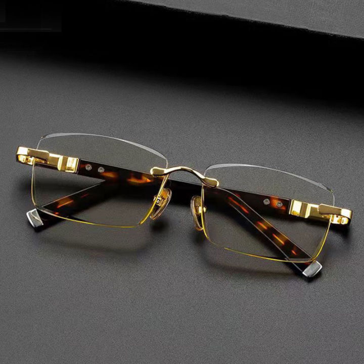 PTQ Reading Glasses Crystal Stone Eyewear Selected Men's Natural ...
