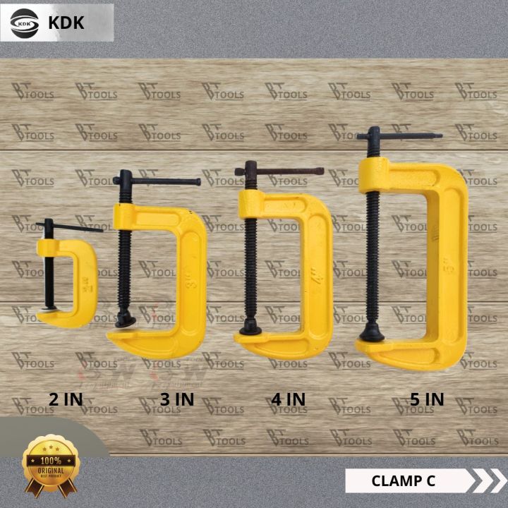 Clamp C kuning KDK CLAMP KLEM G- 2-3-4-5 IN CATOK KAYU JEPIT KAYU HEAVY ...