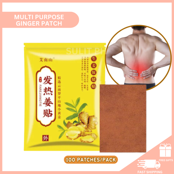 Original HERBAL GINGER PATCHES - 100pcs for Pain Relief Promote Blood Circulation Knee Neck Back ...