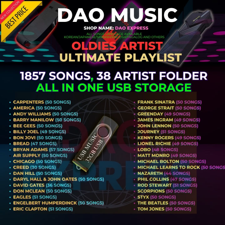 OLDIES MUSIC FOR LIFE SONG / MUSIC COLLECTION | USB FLASHDRIVE / MEMORY CARD | 320 KBPS QUALITY ...