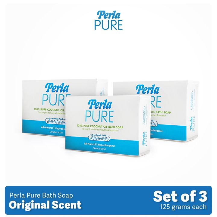 Perla Pure Bath Hypoallergenic Soap Original Scent - Personal Care (Set ...