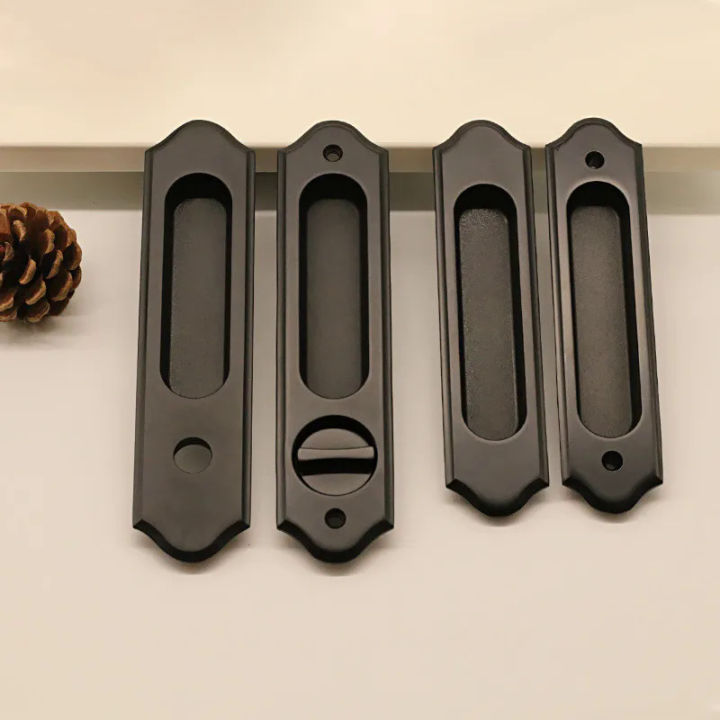 Black Sliding Door Lock Interior Bathroom and Lavatory Lock Hook ...