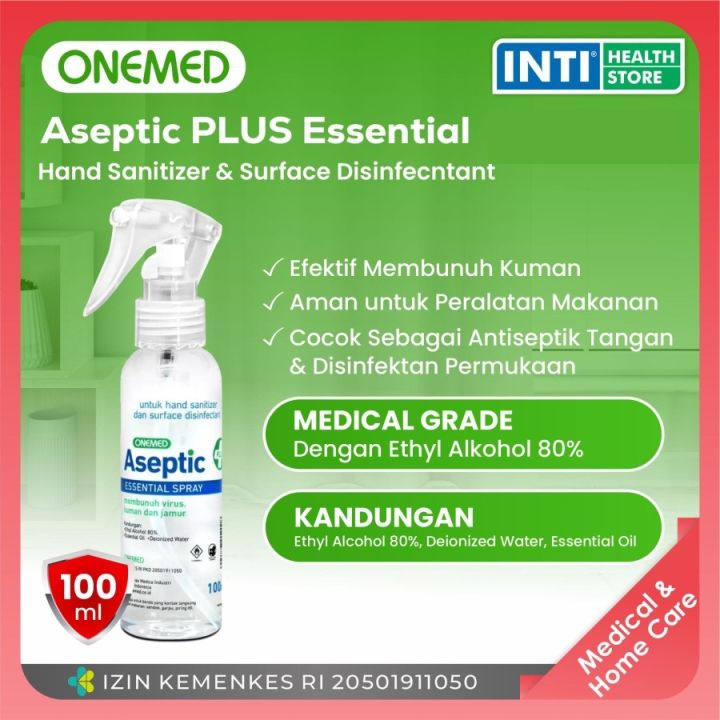 Onemed | Aseptic Plus Essential 100 ml Spray | Hand Sanitizer | Lazada ...