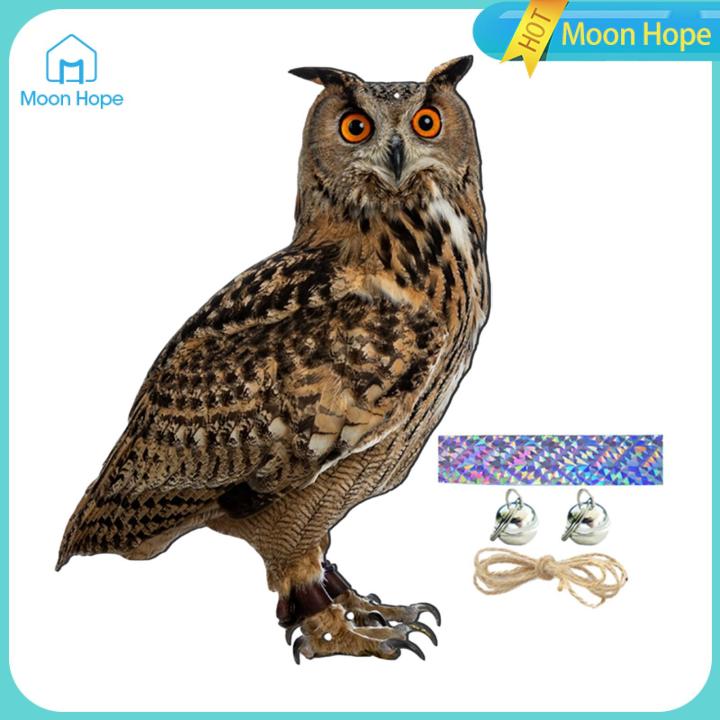 Moon Hope Fake Owl Realistic Decoration Owl Scarecrow Bird Scarer Fake ...