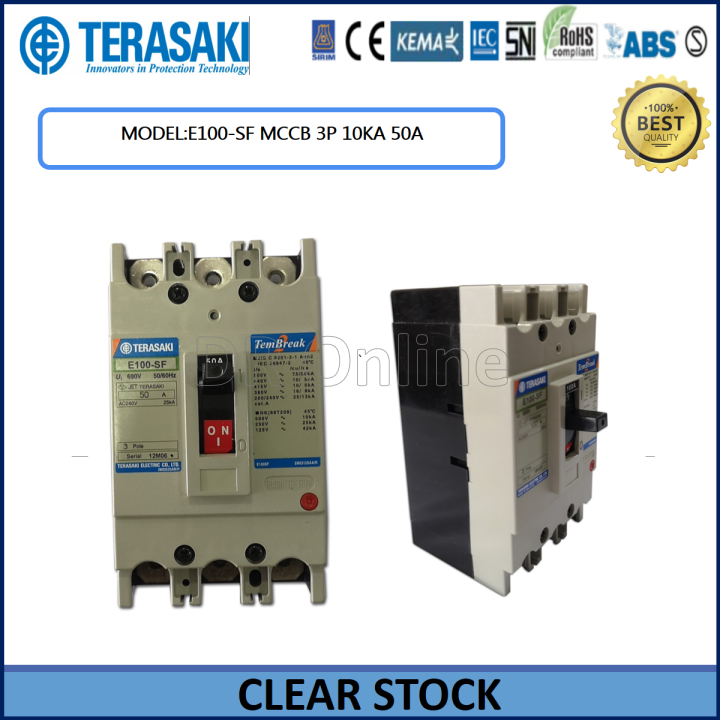 Terasaki Moulded Case Circuit Breaker 3Pole 10KA 50A ,75A ( MCCB ) E100-SF | Lazada