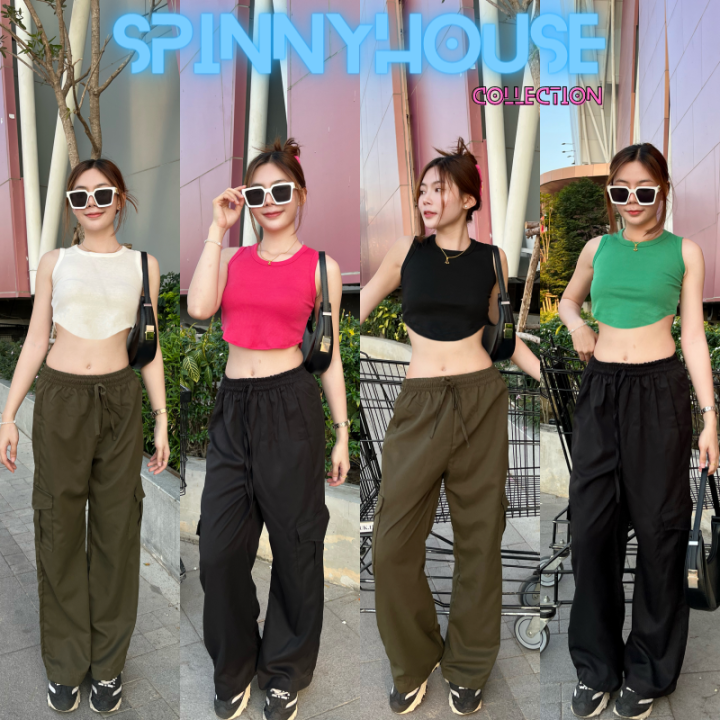 🌈Spinnyhouse🌈 เสื้อครอปชายเว้า Croptop ผ้าร่องเนื้อนุ่ม ยืดเยอะค่า น่ารักจนใจบางไปหมด ครอปกล้าม ...