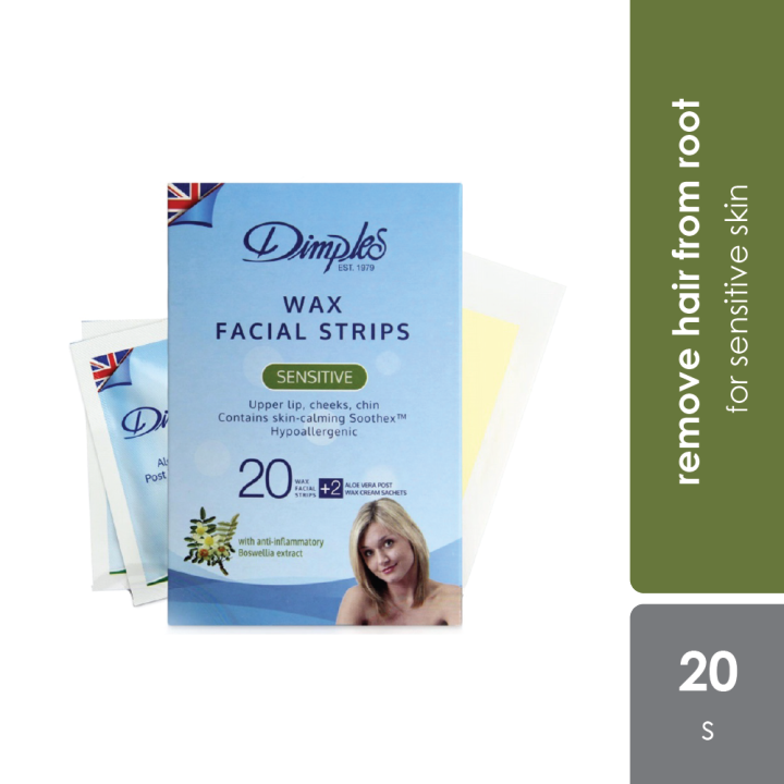 Alpro Pharmacy Dimples Wax Facial Strips Sensitive 20s | Hair removal ...