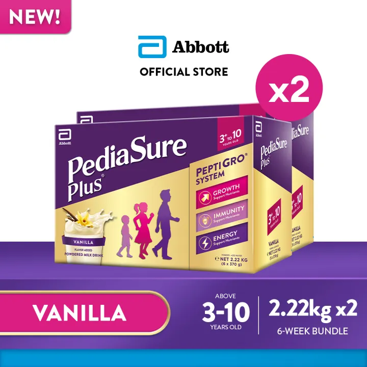 Pediasure Plus 3+ Vanilla 2.22kg for Kids Above 3 Years Old Bundle of 2 ...
