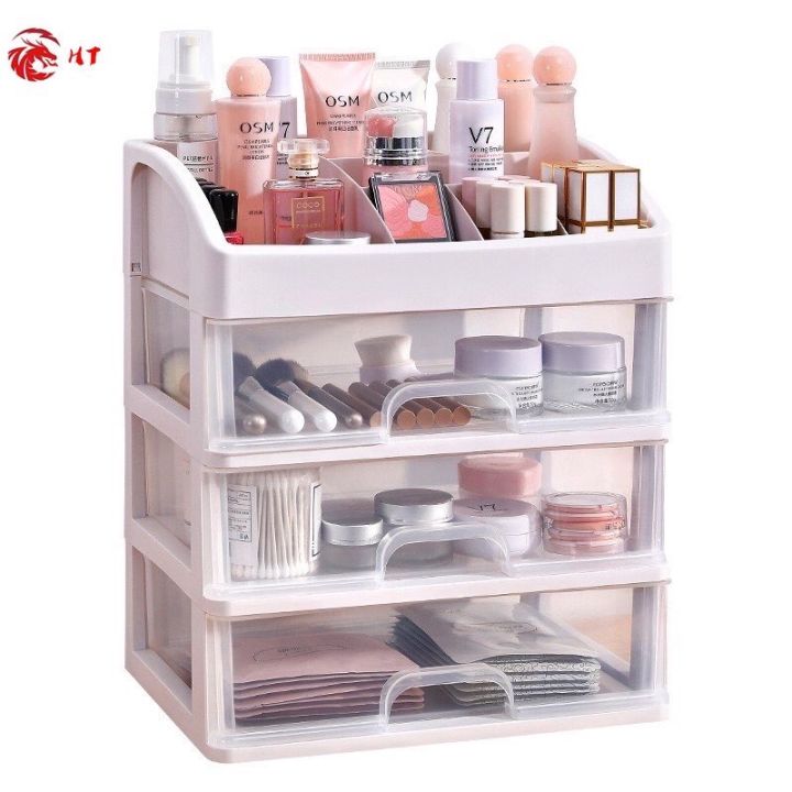 3 Tier Makeup Organizer with Drawer Layer Table Organizer Bathroom ...