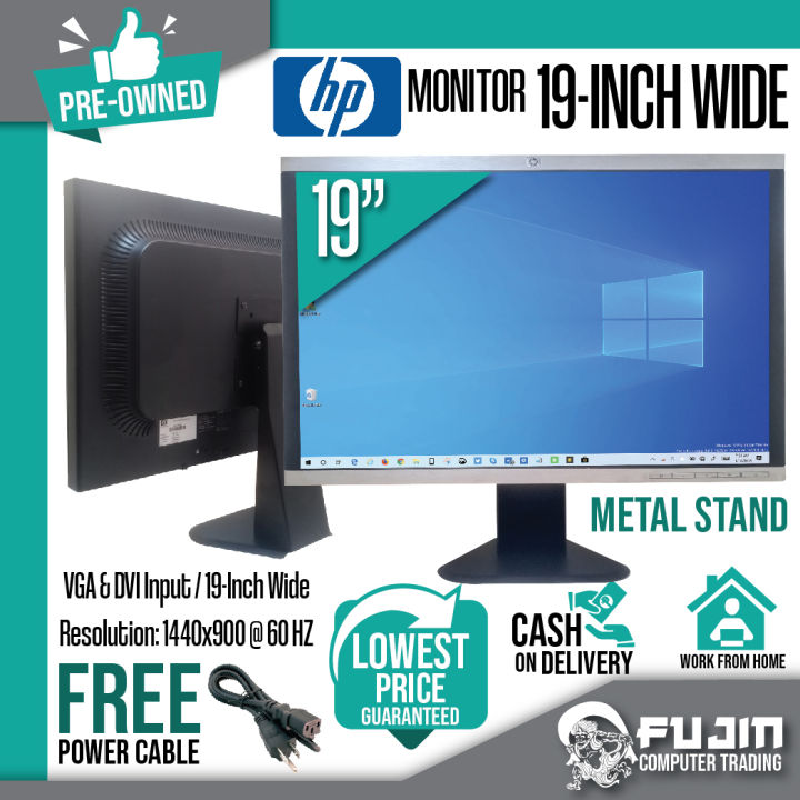 MONITOR / HP SILVERLINE / 19 INCH WIDE MONITOR / DVI + VGA PORTS / FREE ...