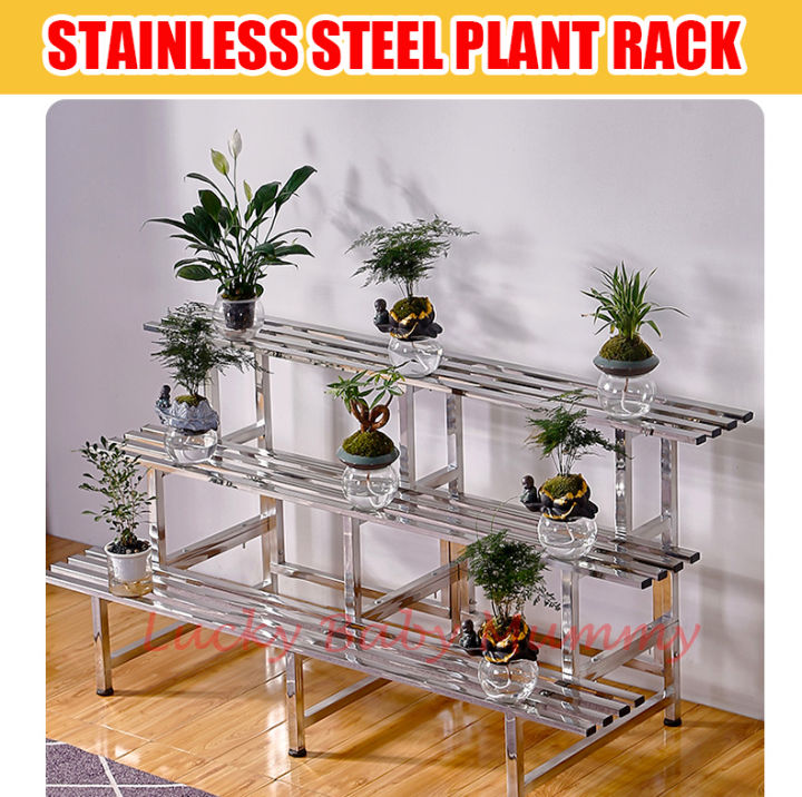 Stainless Steel Plant Bench Hanging Rack Planter Stand Railing Indoor ...