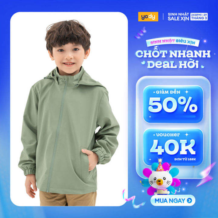 Áo khoác gió kid YODY cho bé từ 2-10 tuổi, dòng 3C Pro mới cản gió, cản ...