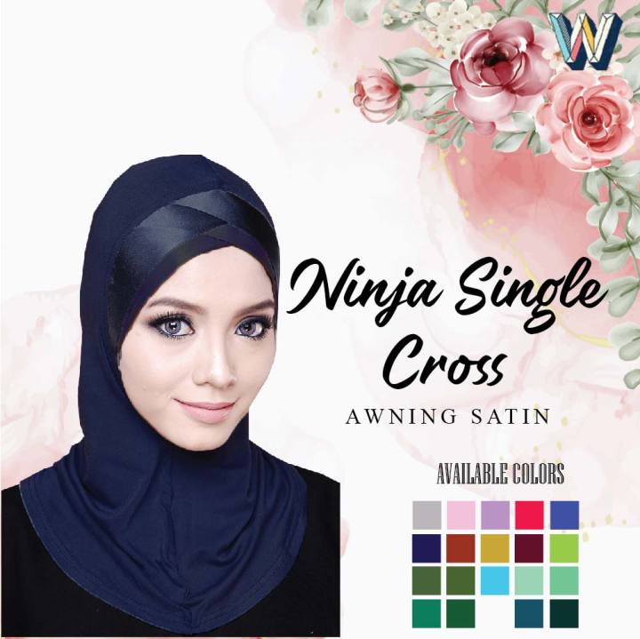 Inner Neck Ninja Single Cross Awning Satin Inner Tudung Silang Anak ... Inner Neck Ninja Single Cross Awning Satin Inner Tudung Silang Anak ...