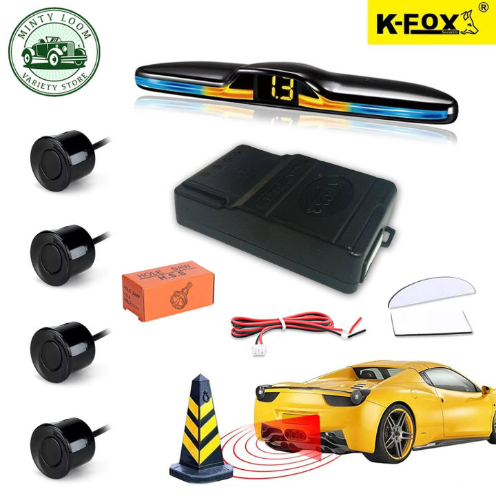 New Kfox Car Reverse Radar Kit Vehicle Parking Sensor System With 4 Parking Sensors Backup Radar