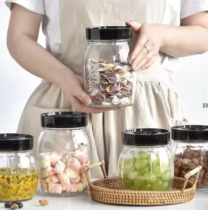 Delisoga Airtight Glass Container With Plastic Lid For Multipurpose Use ...