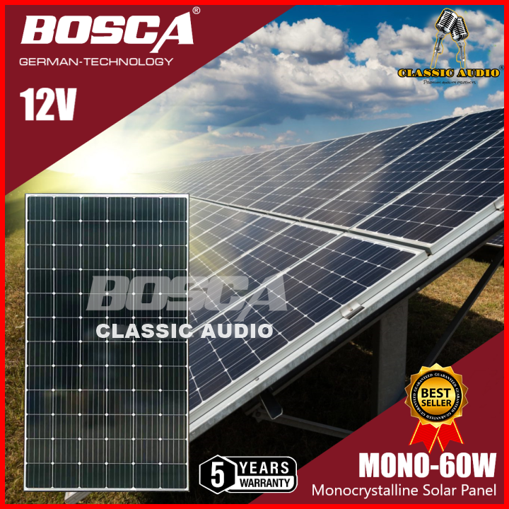 BOSCA 60W Solar Panel Mono 60 Watt 12 Volt Pv Solar Module Solar Cell ...