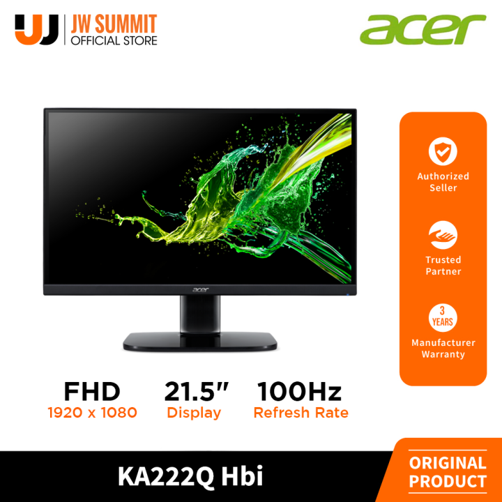 Acer KA222Q Hbi 21.5" FHD 100Hz 1ms VA Vertical Alignment Technology ...