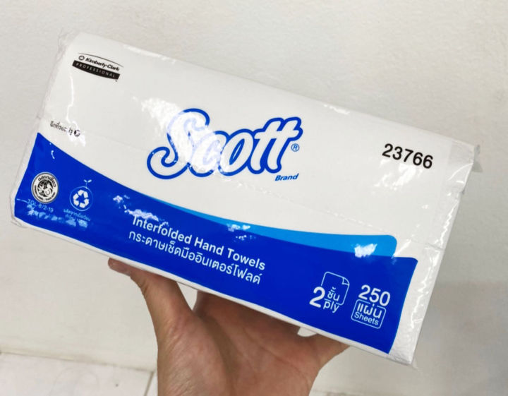 กระดาษเช็ดมือ Scott Interfold ESS 250 แผ่น/แพ็ค - 23766RL | Lazada.co.th