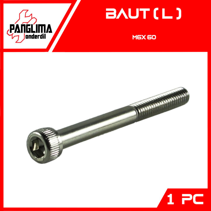 Baut L-L5 M6x60-6X60-M 6 x 60 Kunci-K 5 P-Pitch 1 Baud Bolt | Lazada ...