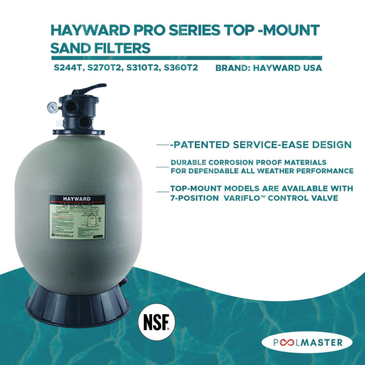 Hayward S360T2 7.06 sq.ft. Pro Series Top Mount Sand Filter - 141GPM ...