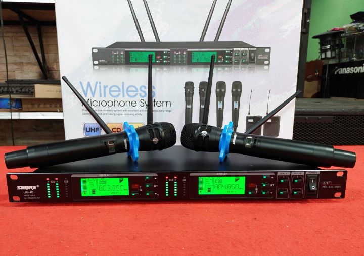 SHURE UR-4D ไมค์ลอยคู่ คลื่นสัญญาณใหม่ 803-806MHz wireless microphone ...