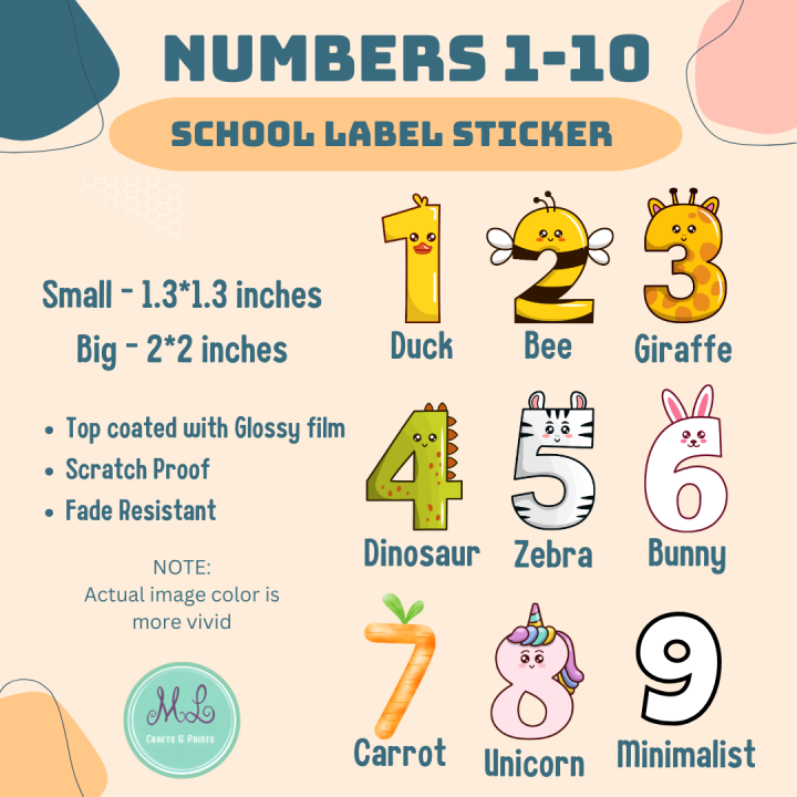 Number School Subject Label Sticker | Lazada PH