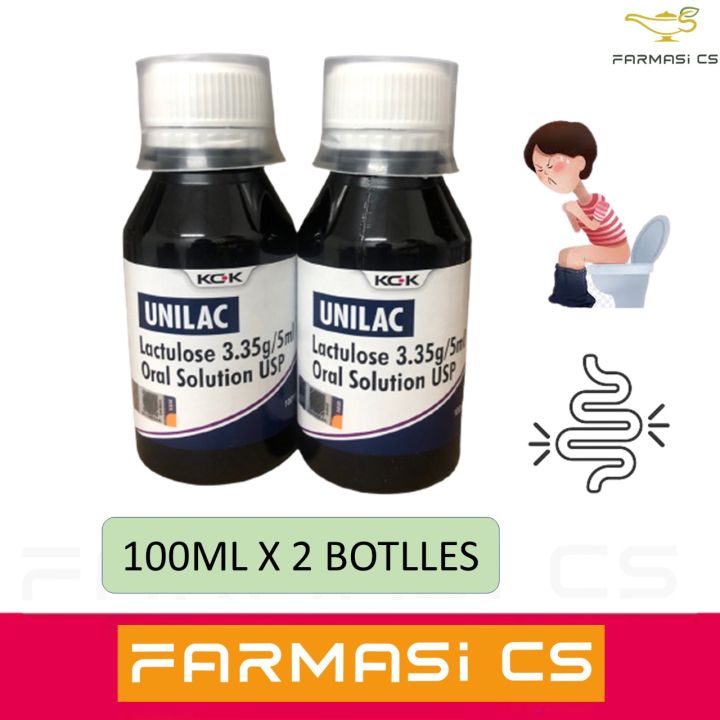 Unilac Lactulose 3.35G/5ml Oral Solution 100ml x 2 Bottles EXP:10/2027 [Constipation] | Lazada