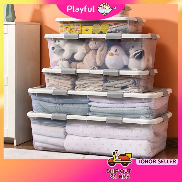 【PLAYFUL】Kotak Simpanan Roda Storage Box with wheels Storage Container ...