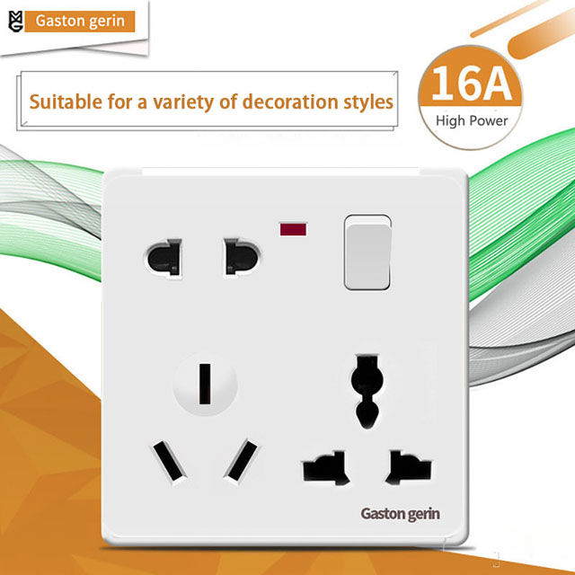 Type 86 wall concealed power socket universal 8 holes 1Gang switch ...