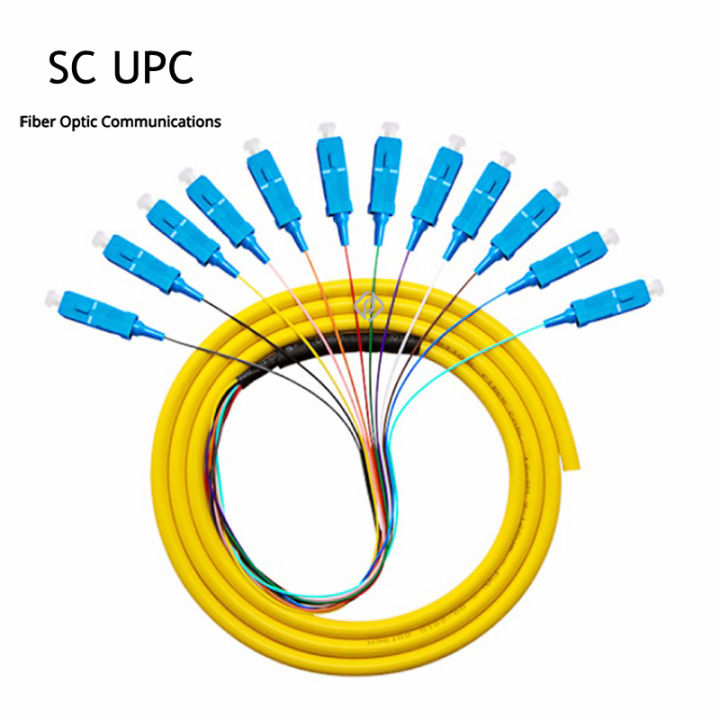 12 Core Pigtail Fiber Optic SC/FC/ST/LC Patch Cord 0.9mm UPC/APC SM 1.5 ...