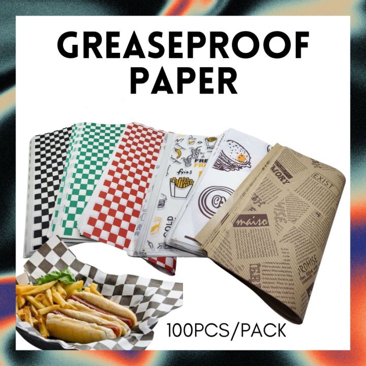 (LAZ 5) Checkered Paper Food Liner Greaseproof Paper 9X12 Inches ...