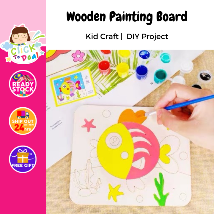 Kids DIY Wood Graffiti With Bracket Drawing Board | Kid Educational ...