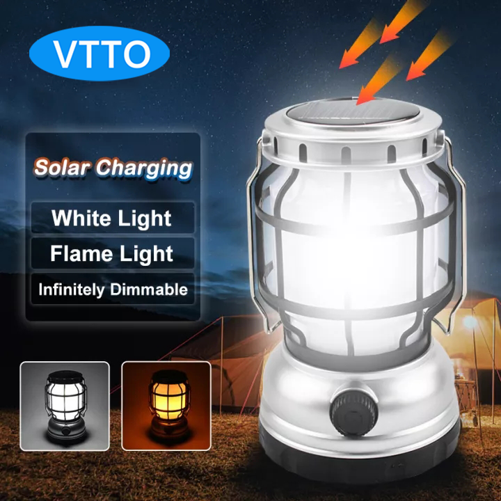 VTTO Multifunction Camping Rechargeable Solar Outdoor Lantern Hanging ...
