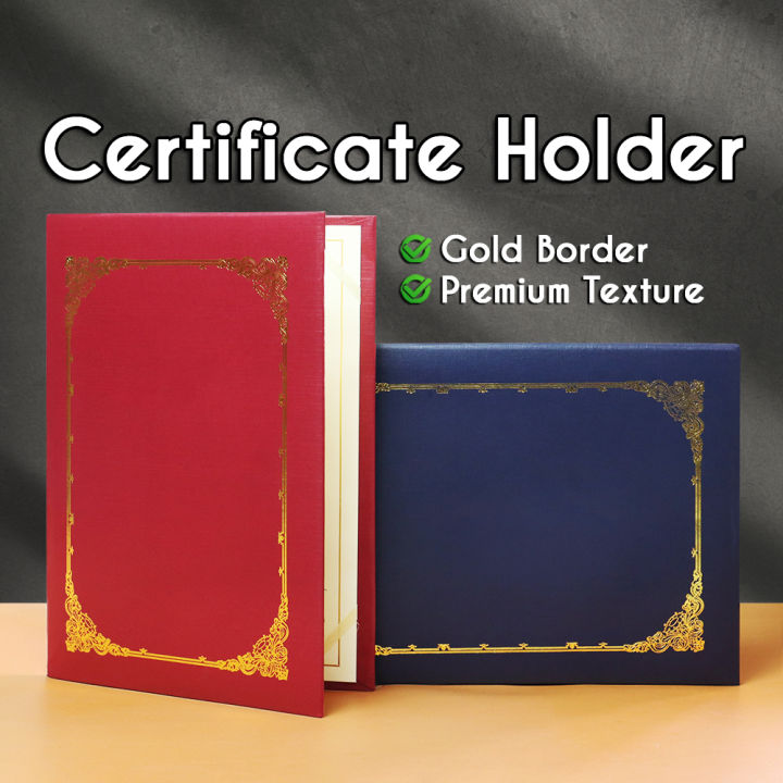 Kaki Jimat Certificate Holder A4 File (Hard Cover) with Premium Gold ...