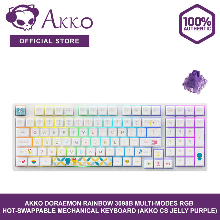 Akko Doraemon Rainbow 3098B Multi-Modes RGB Hot-Swappable Mechanical ...