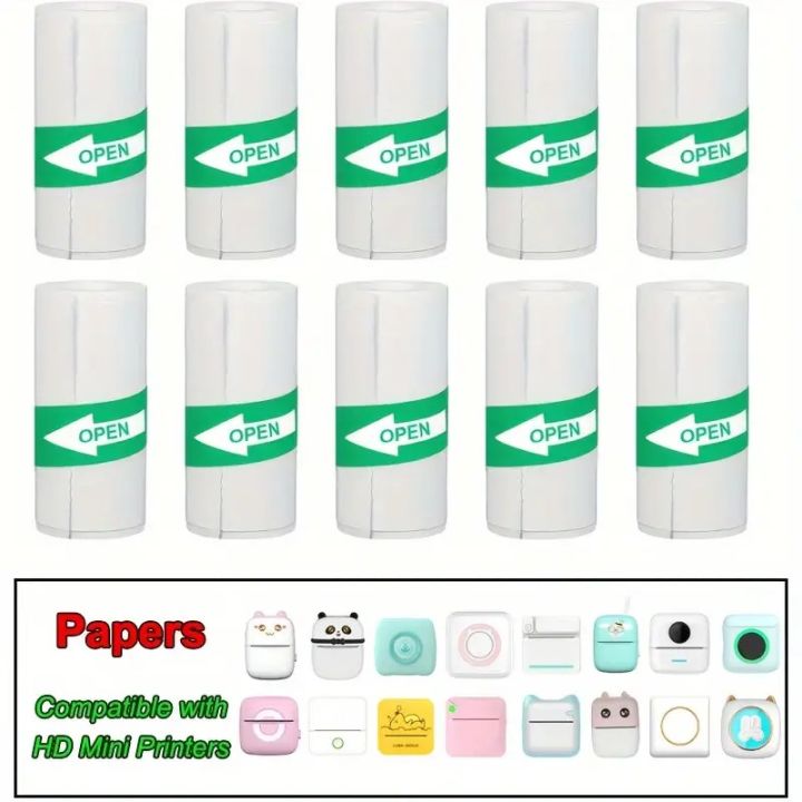 Edmund10 10 Rolls Mini Adhesive Self-adhesive White Thermal Paper ...