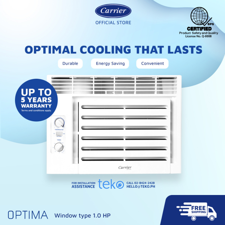 Carrier Optima Window Type Aircon, 1.0HP | Lazada PH
