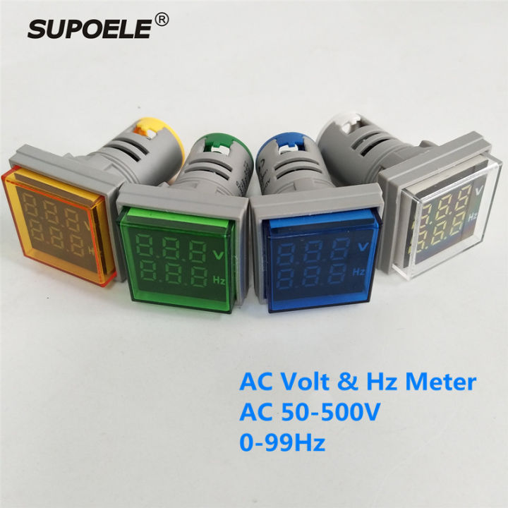 AC Square Voltage Frequentcy Meter 22mm Digital Voltmeter Indicator ...