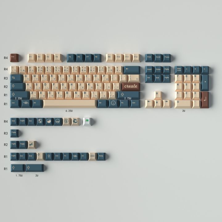 GMK Earth Tones Large Set Clone Keycap Cherry Profile DYE-SUB English ...