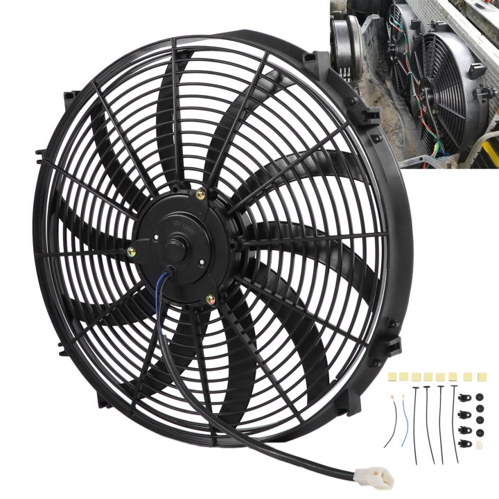 Radiator Fan 10 Blades 2250RPM Slim Design Oil System Fan 16inch Oil ...