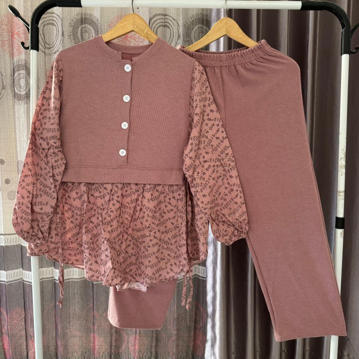 MELISA SET SETELAN WANITA CANTIK ELEGAN KEKINIAN/SETELAN MODEL TEBARU ...