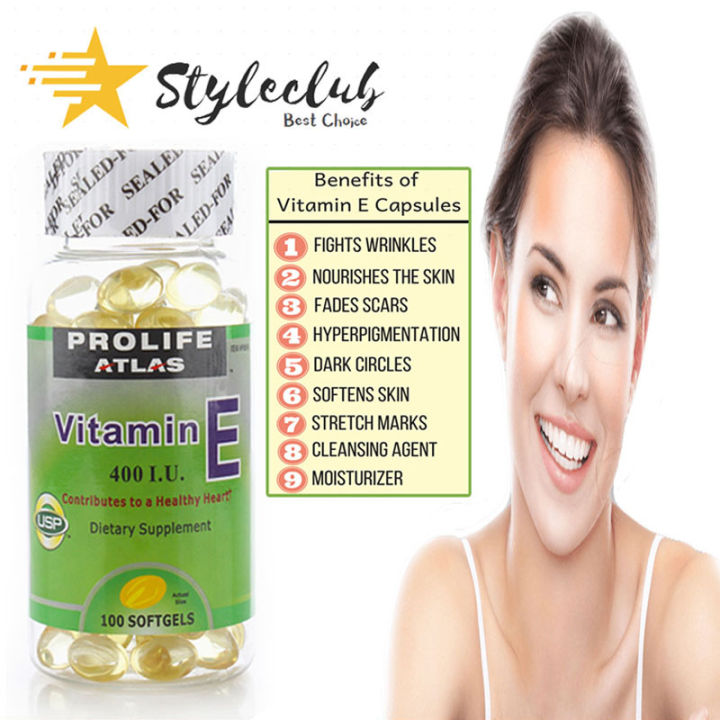 STYLECLUB (PROLIFE) Atlas Vitamin E 400IU (100 Softgels) | Lazada PH