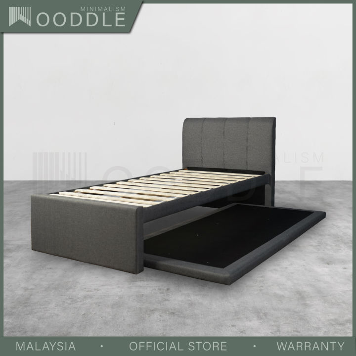 [Free Shipping] Wooddle Divan Single Size Bed Frame Pull Out Bed Katil ...