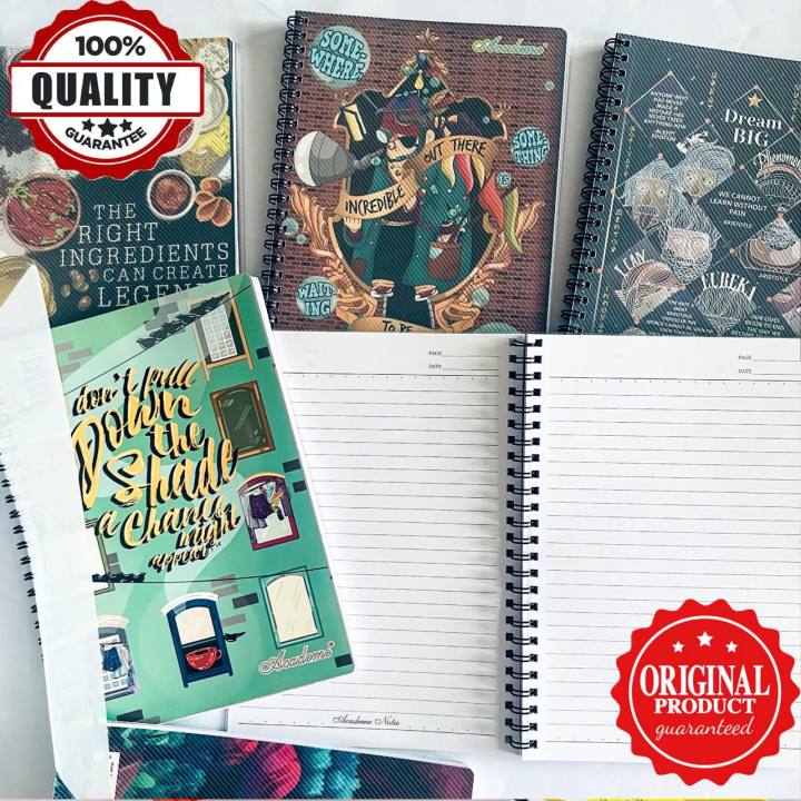 ACADEME WIZDOM Double Loop Spiral Notebook 80 Leaves 6 x 8.5 inches ...