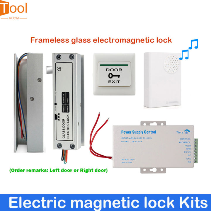 DC12V Frameless Glass Door Lock Electromagnetic lock NC Fail Safe Swing ...