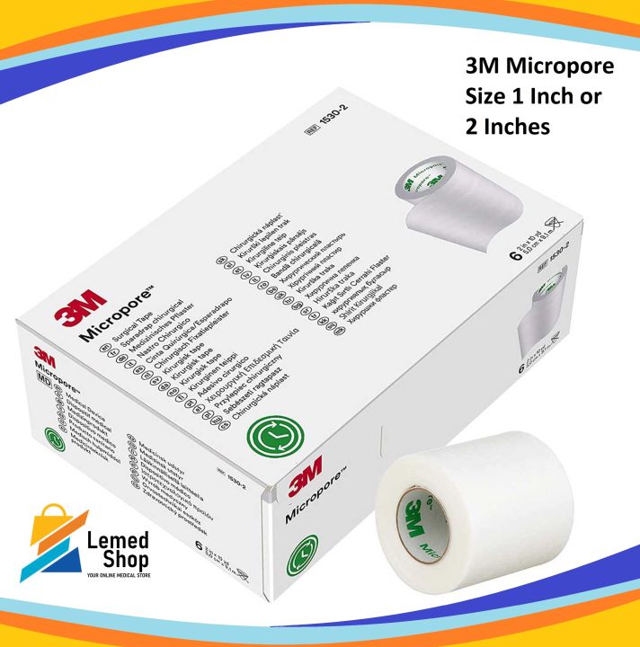 3M Micropore Tape Surgical Tape 1 inch or 2 inches - 3 Pieces or 6 ...